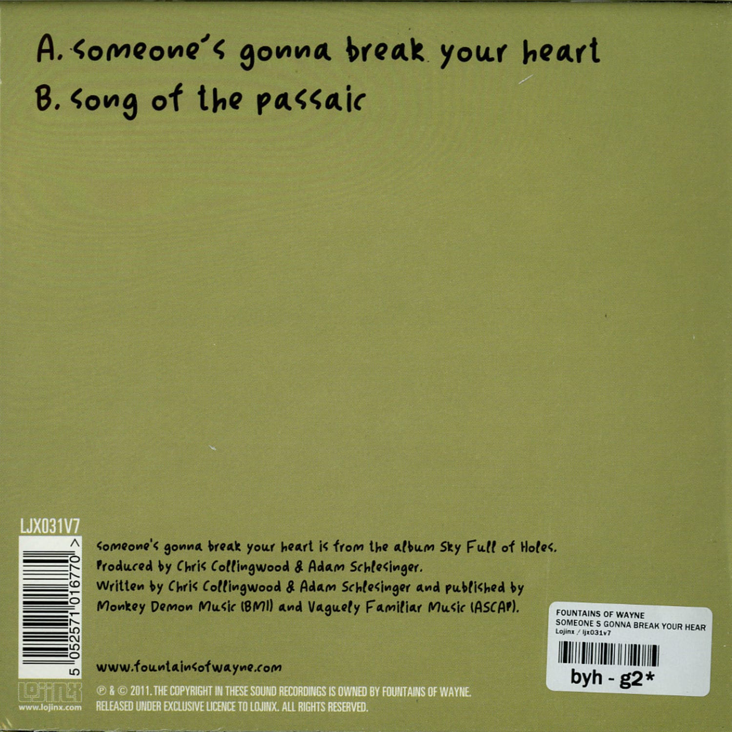 Fountains Of Wayne - SOMEONE S GONNA BREAK YOUR HEART Fountains Of Wayne - SOMEONE S GONNA BREAK YOUR HEART