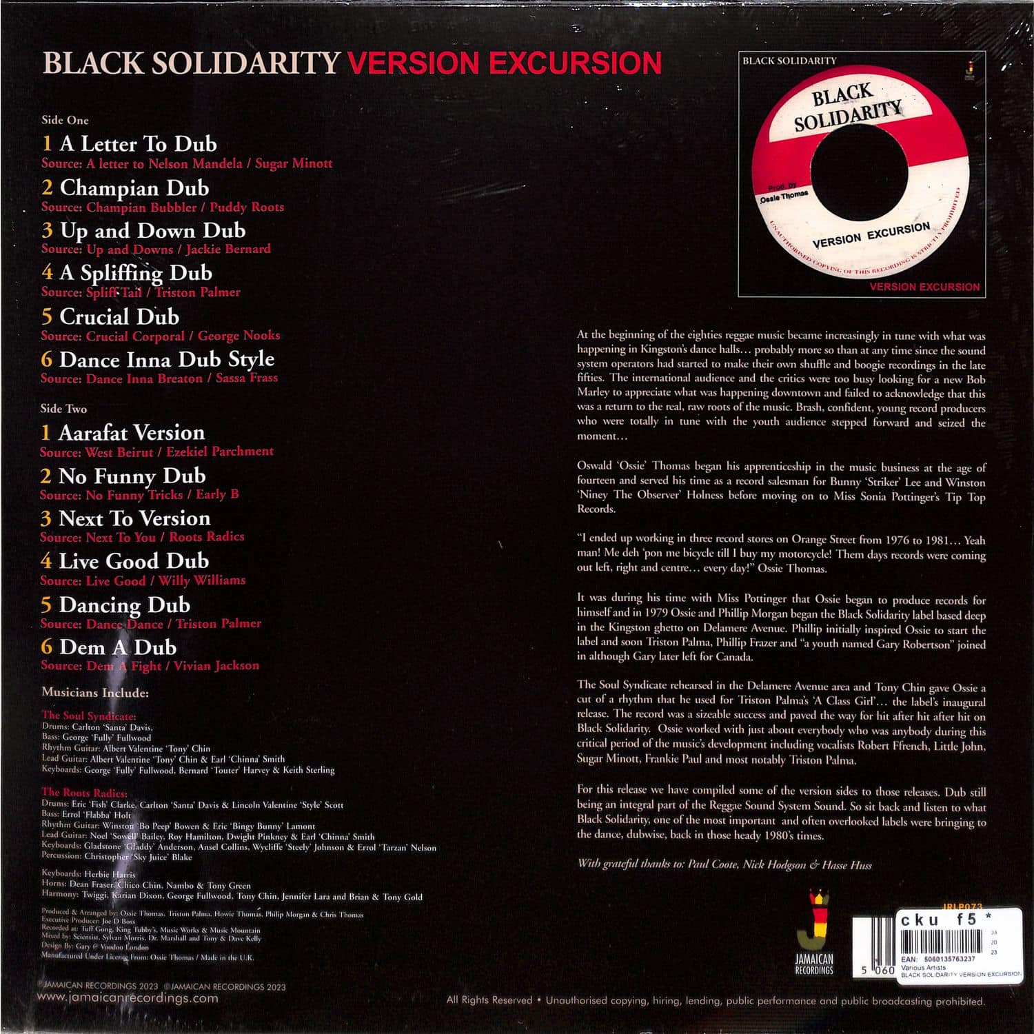 Various Artists - BLACK SOLIDARITY VERSION EXCURSION