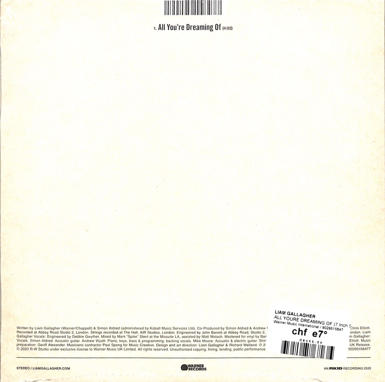 Liam Gallagher - ALL YOURE DREAMING OF