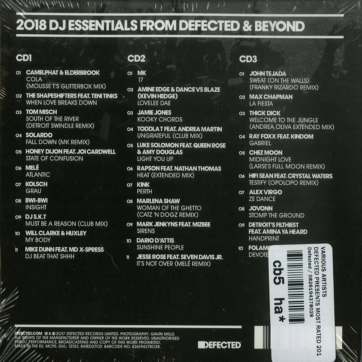Various Artists - DEFECTED PRESENTS MOST RATED 2018
