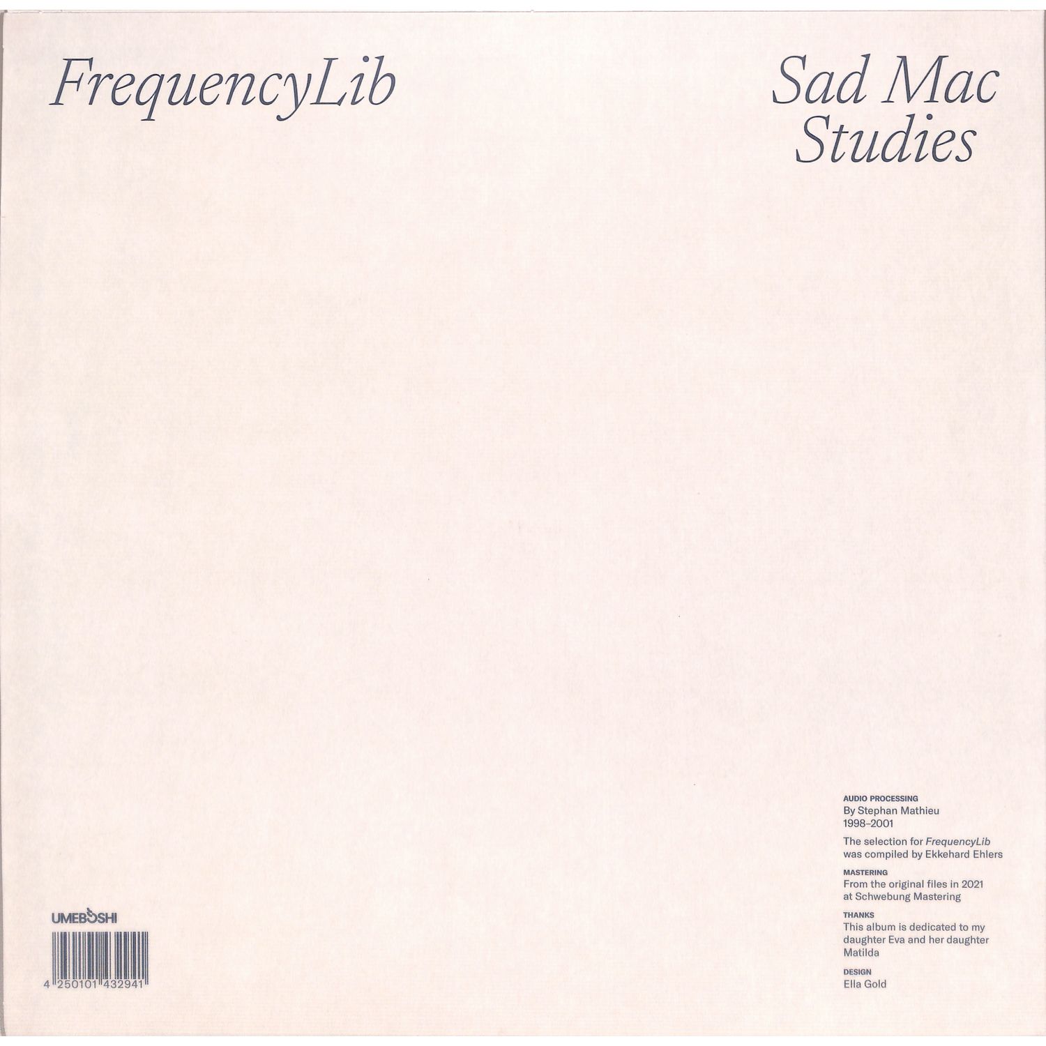 Stephan Mathieu - FREQUENCYLIB / SAD MAC STUDIES